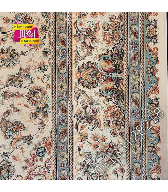 فرش مشهد طرح کد 815030 کرم با پایین ترین قیمت